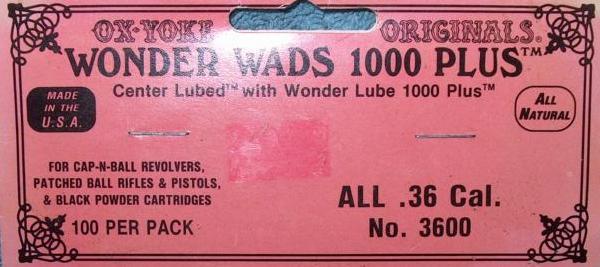 Ox Yoke 36 Caliber Wonder Wads 1000 Plus For Sale at GunAuction.com ...