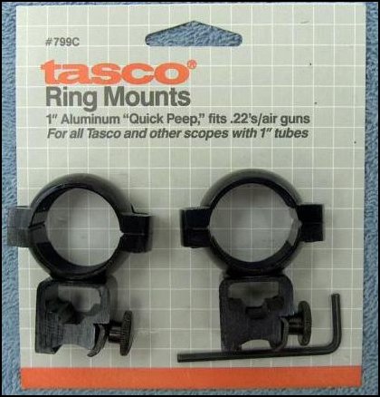 Quick Peep scope rings 22 and air rifles 3/8 Tasco