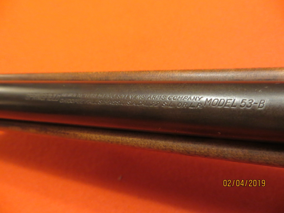 Springfield Arms J Stevens Model 53-B 53b Single Shot .22 C&R Rifle .22 ...
