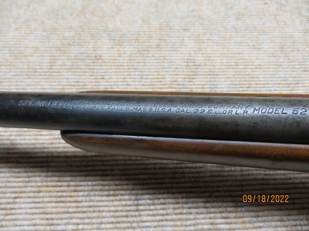Stevens/Springfield J. Stevens Springfield Model 52 Bolt Action Single ...