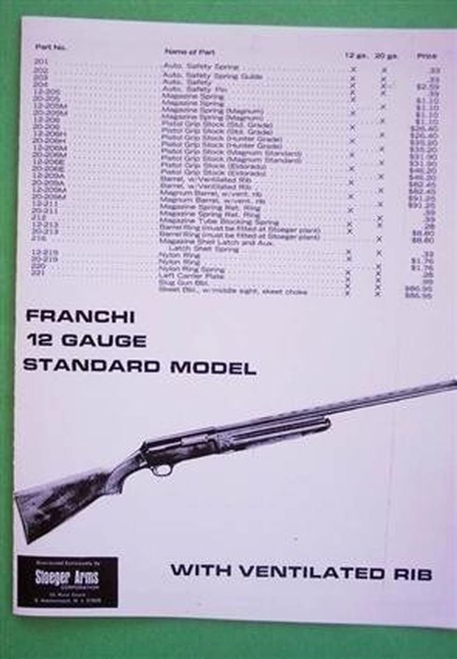 Franchi 12 GAUGE STANDARD SHOTGUN PARTS LIST 252 13334248 GunAuction franchi-12-gauge-standard-shotgun-parts-list-252-13334248-gunauction