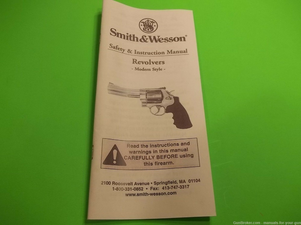 SMITH & WESSON Modern Style Revolver SAFETY & INSTRUCTION Manual (295 ...
