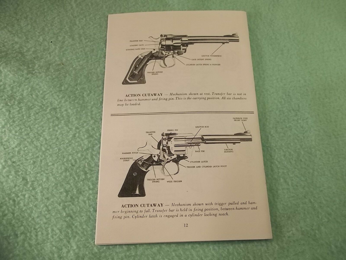 Ruger NEW MODEL SINGLE-SIX REVOLVER INSTRUCTIONS AND PARTS LIST (44 ...