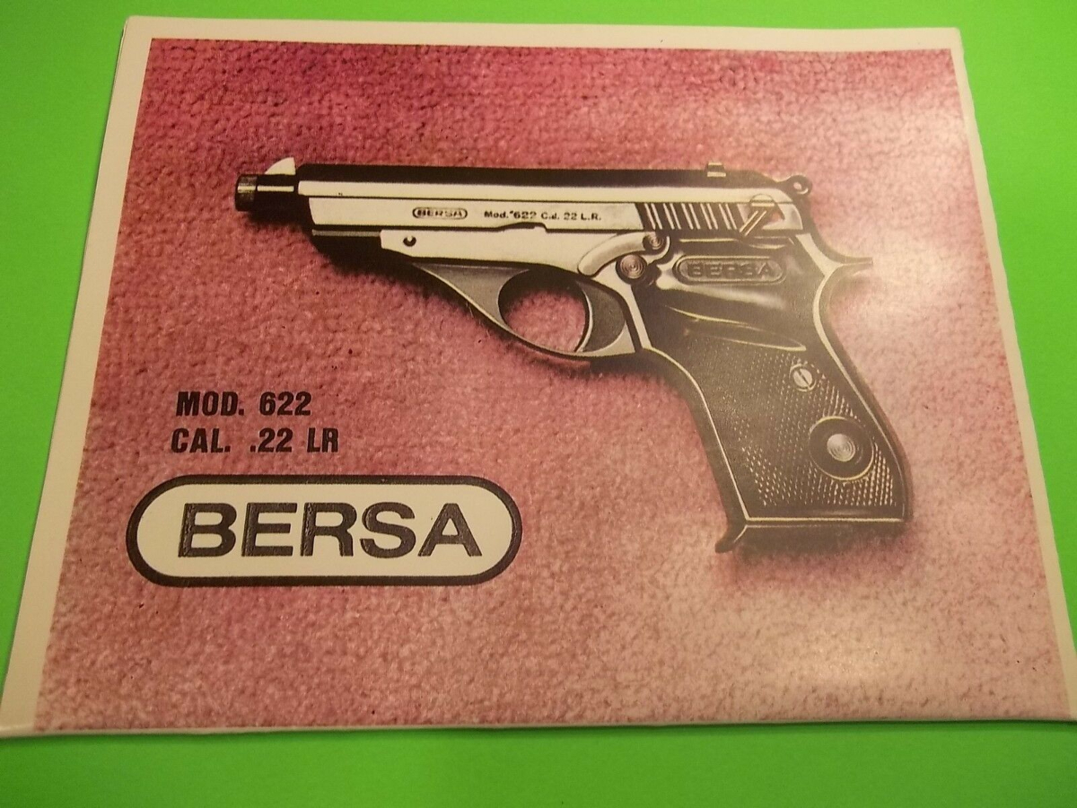 Bersa 622, 644, 844 MODELS MANUAL AND SPARE PARTS LIST (266) .64 ...