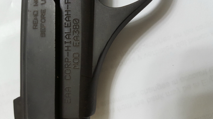 European American Armory Corp. Eaa Corp Model Ea380 .380 Semi-Auto ...