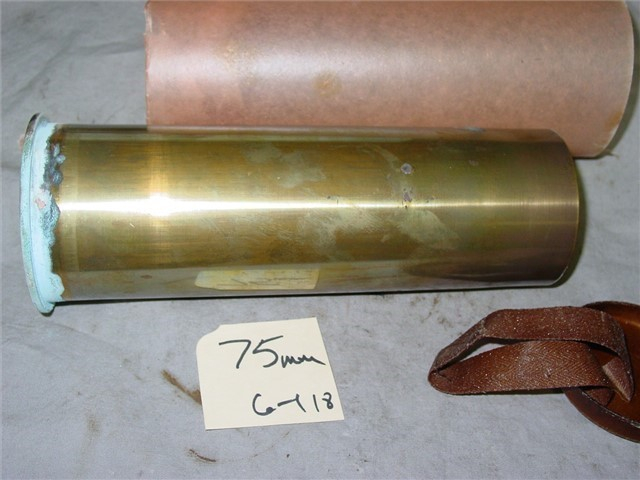 75mm Cannon Brass Shell NOS Mod 28 Inert Mortar - Picture 2