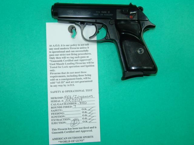 Feg/Interarms Model Apk-Mk Ii -.380 Cal. Excellent -Free Ship For Sale ...
