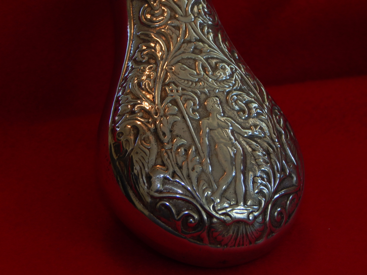 Florentine Silver Powder Flask For Sale at GunAuction.com - 16206427