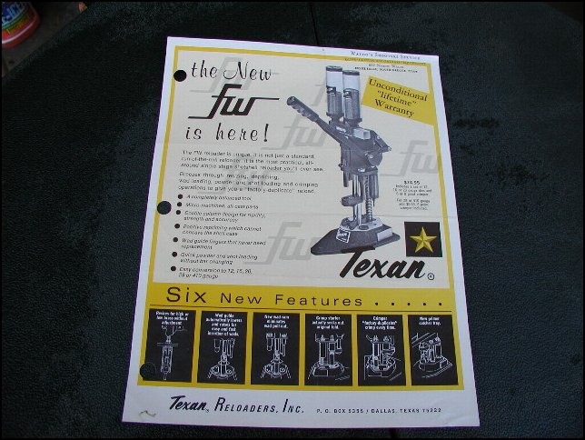 Texan Fw Info Sheet For Sale at GunAuction.com - 7388174