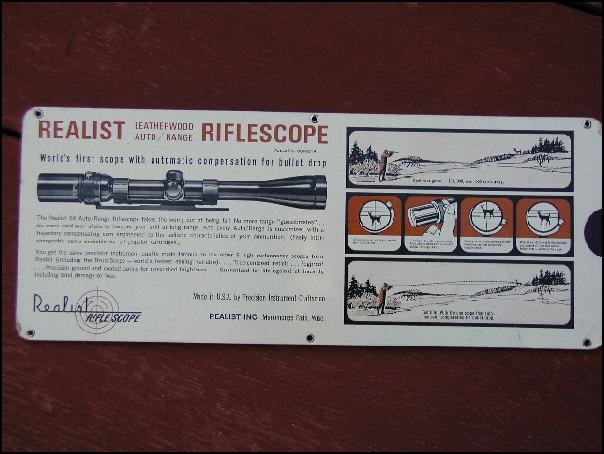 Realist Scope Rangefinder Chart For Sale at GunAuction.com - 6280142