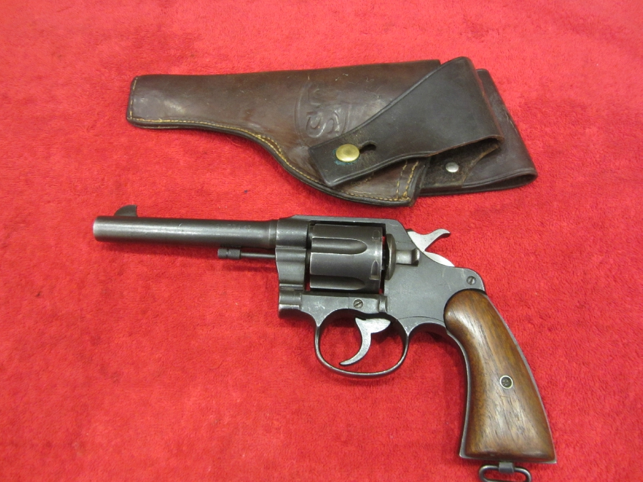 Colt Model 1917 Us Army Revolver W/Leather Holster .45 Acp For Sale at GunAuction.com - 14758679