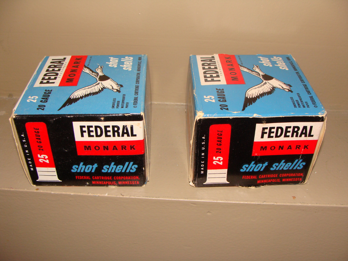 Federal Premium Ammunition VINTAGE Federal Monark FULL 20 gauge boxes ...