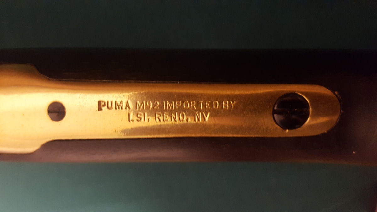 Puma Firearms Puma Mod. 92 .45 Colt Lever Gun W/ Brass Receiver .45 ...