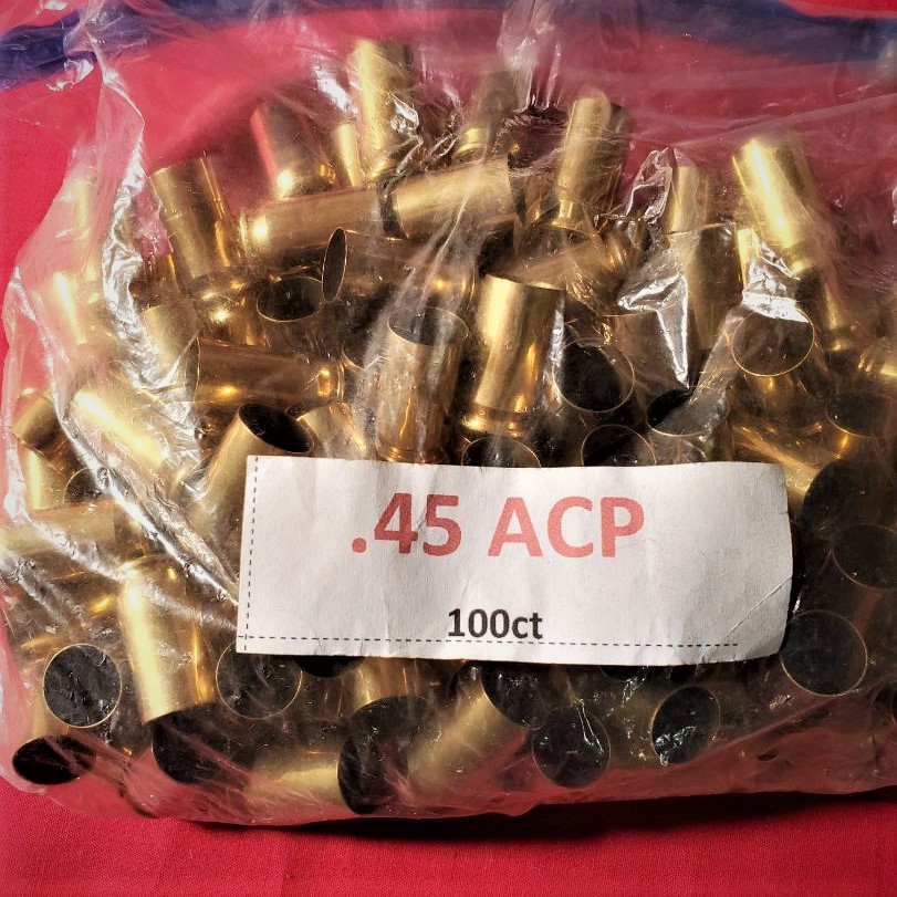 100 Mixed Head Stamped .45 ACP Brass - Once Fired 17112177 - GunAuction.com