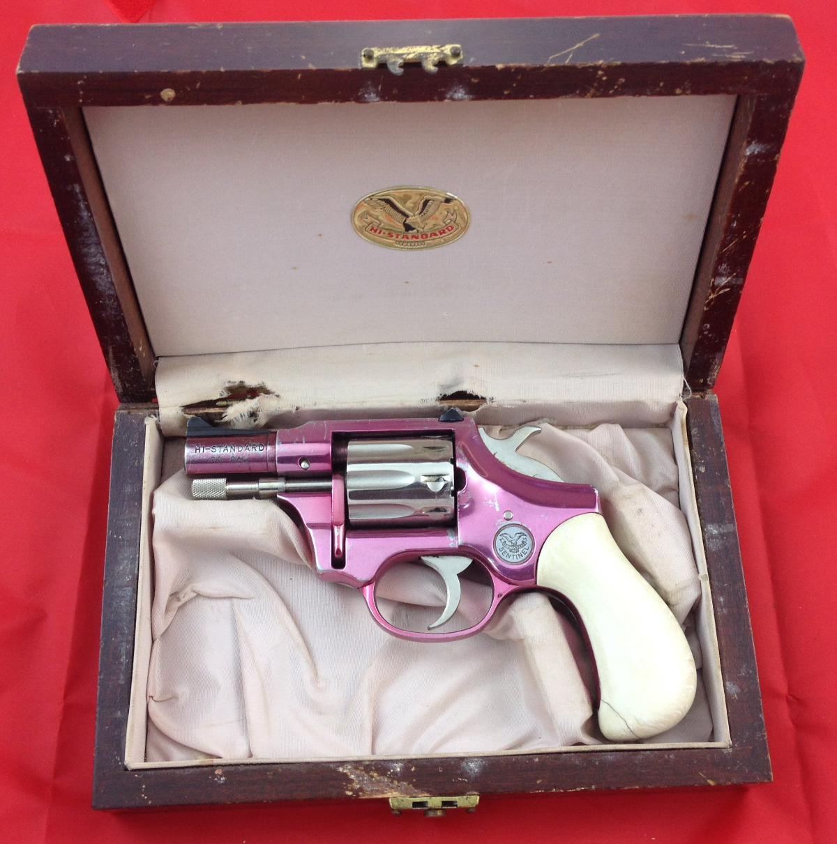 High Standard Model R-101 Sentinel Mahogany Cased Pink Anodized Double ...