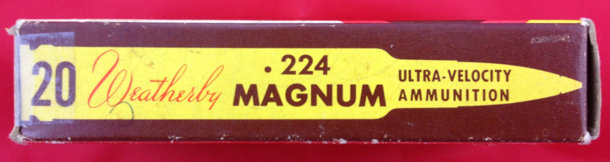 Vintage Box Of Weatherby Branded .224 Weatherby Magnum Ammo .224 Wby ...
