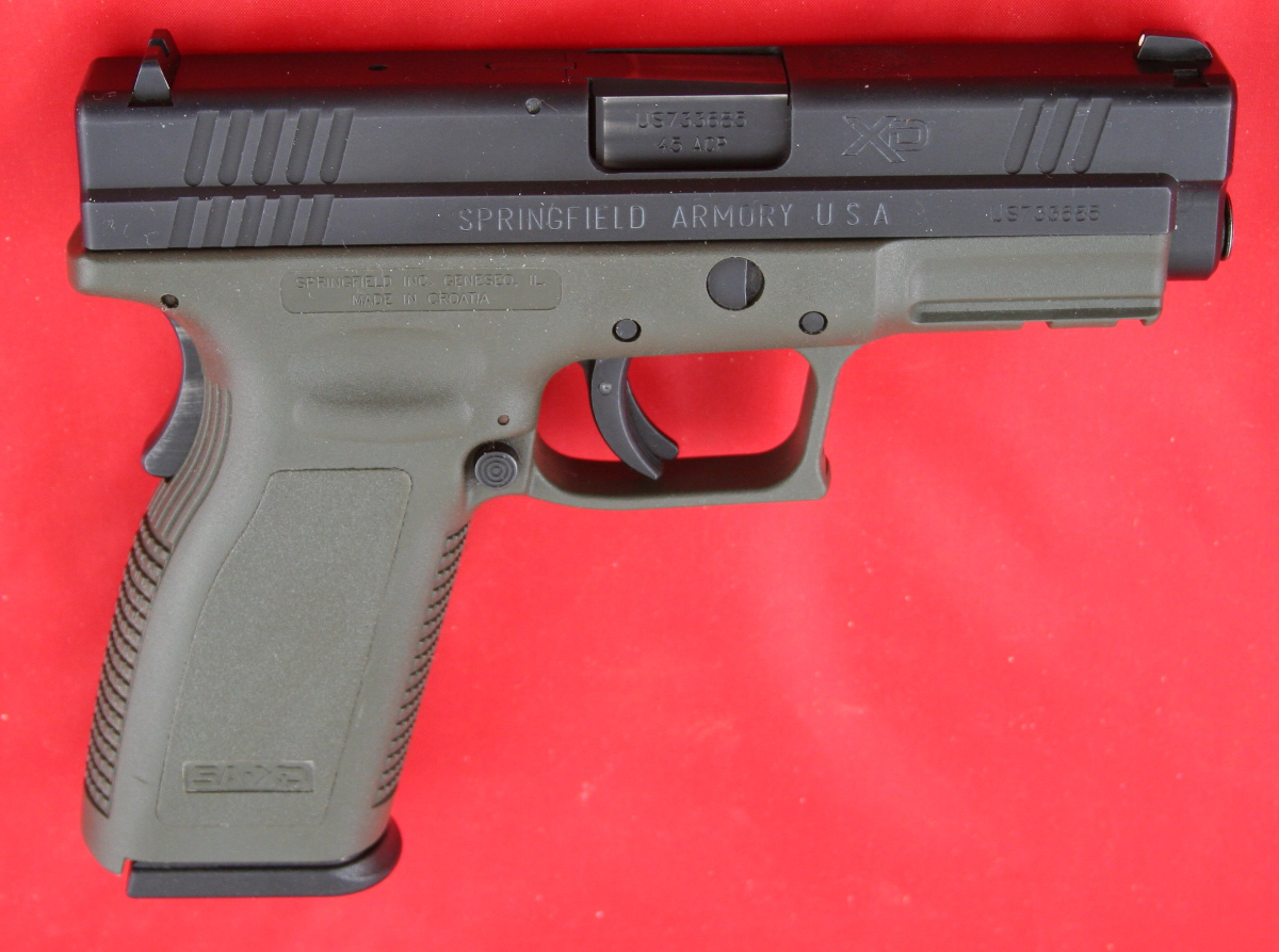 Springfield Armory Xd45 Xd-45 Olive Drab Frame With 3 Mags .45 Acp For ...
