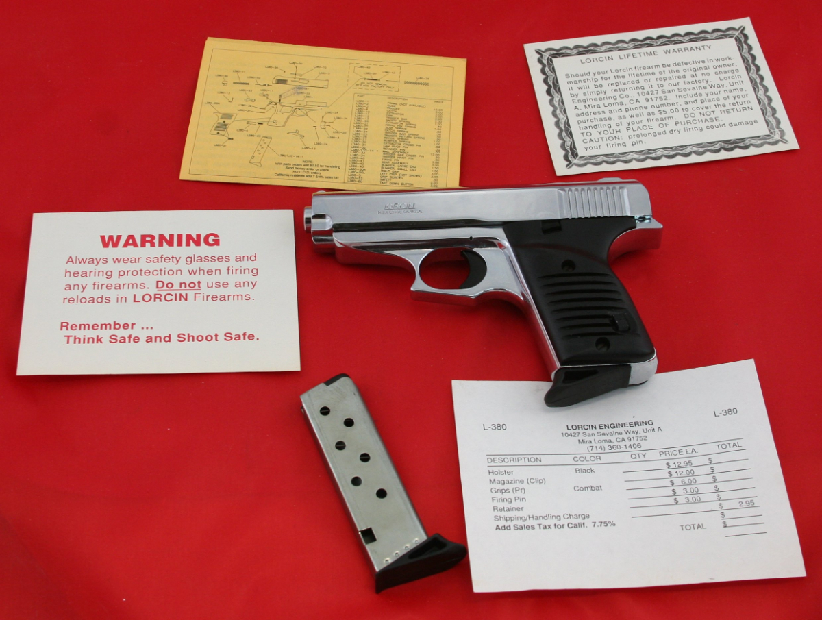 Lorcin Plated L380 With 3 1/2 In. Barrel Lnib .380 Acp For Sale at ...