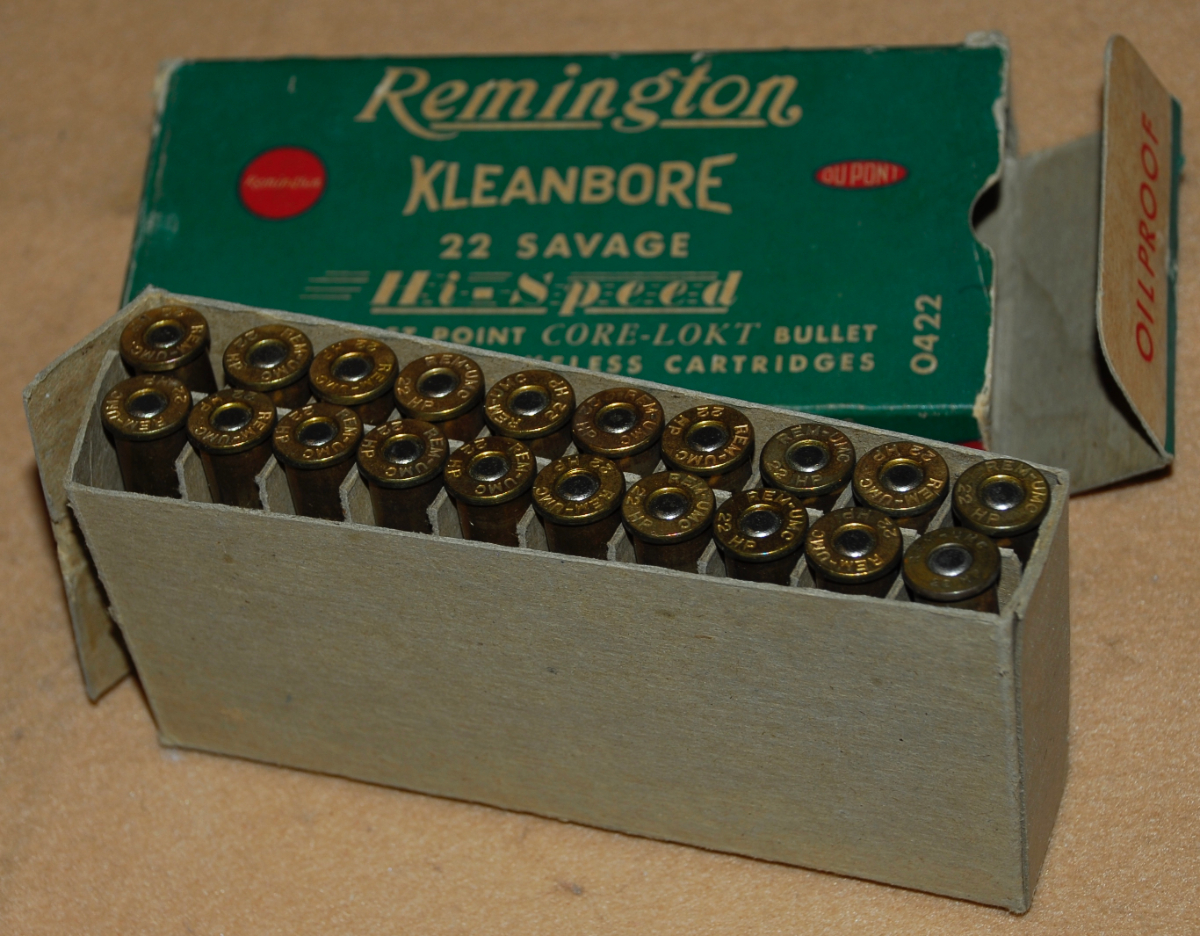 Vintage Remington Kleanbore 22 Savage Cartridges .22 Lr For Sale at ...