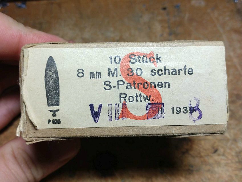 Nazi Marked 8mm Steyr 8x56r M95 Ammo, 1938, 10 Rounds On Clips 8×56mmr ...