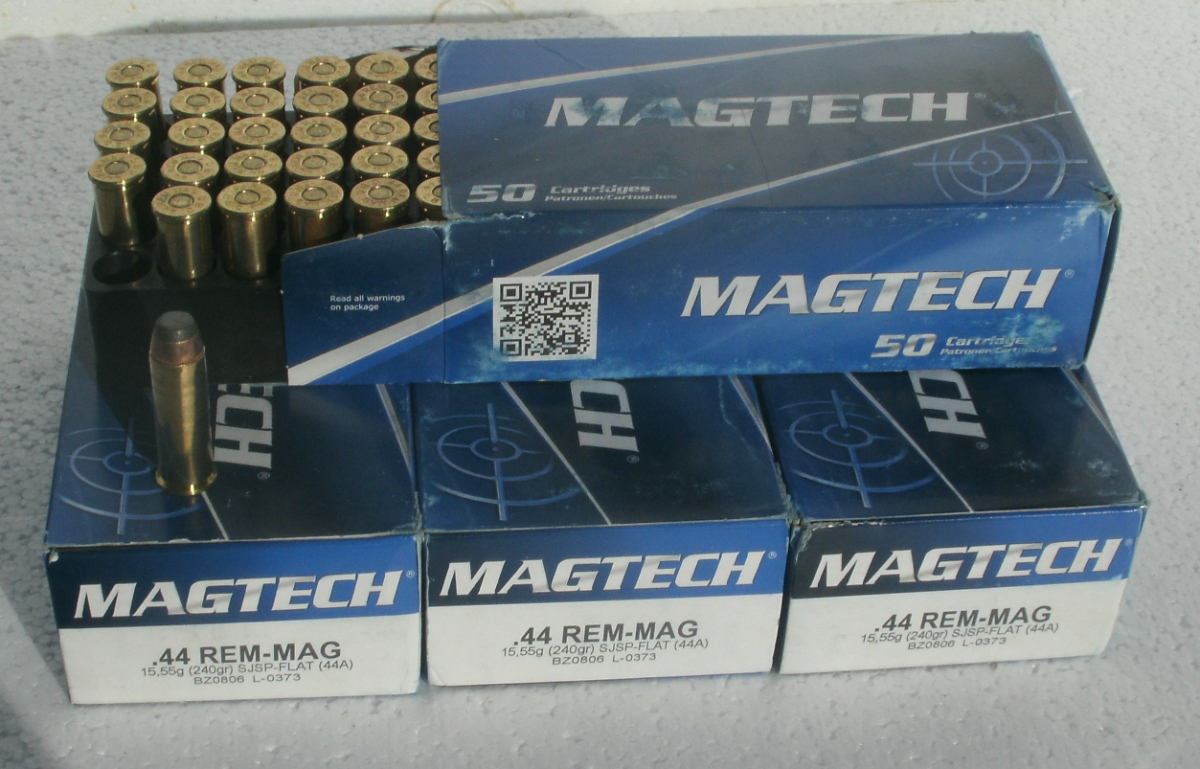 Magtech Four Boxes, 200 Rounds, .44 Magnum Sjsp 240 Grain Shells, New ...