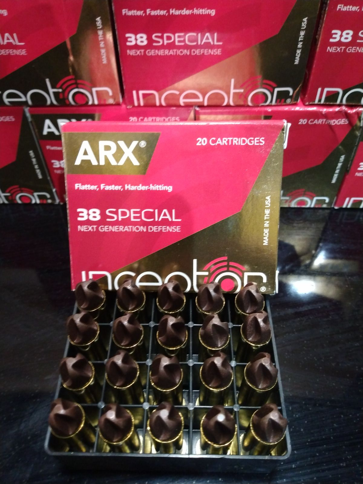 You are bidding on 10 Boxes of ARX Inceptor`s .38 Special, 20 rounds ...