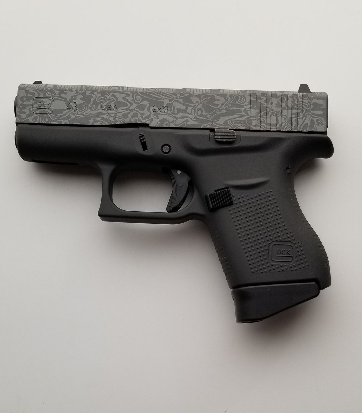Glock 43 Cerakote Grey Slide Has 9mm Luger For Sale at GunAuction.com ...