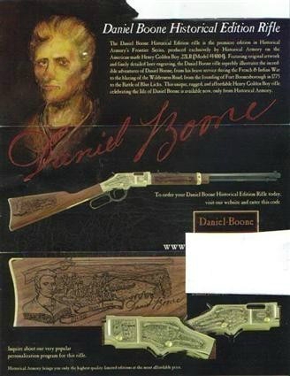 Henry --Daniel Boone commortive rifle NEW, 3 engraving - layaway dealer