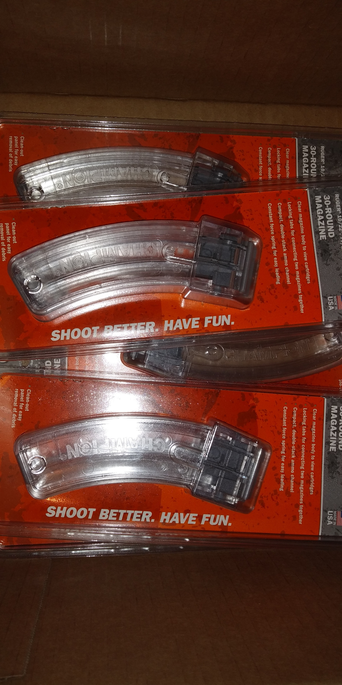 Lot of 5 Champion 30 round Ruger 10/22 magazines