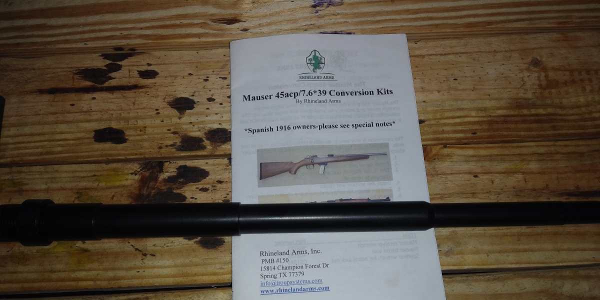 Rhineland Arms .45 Acp Conversion Kit For Small Ring Mauser, Spanish ...