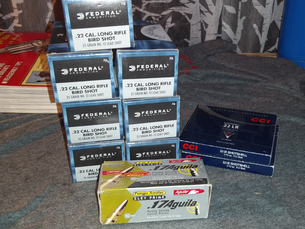 Cci Ammunition Lot Of .22 Bird Shot, Rat Shot, .17 Mach Ii, Pmc, Aguila ...