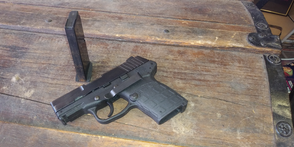 Kel-Tec PF-9, PF9, light, flat, single stack pocket pistol. $15.00 ...