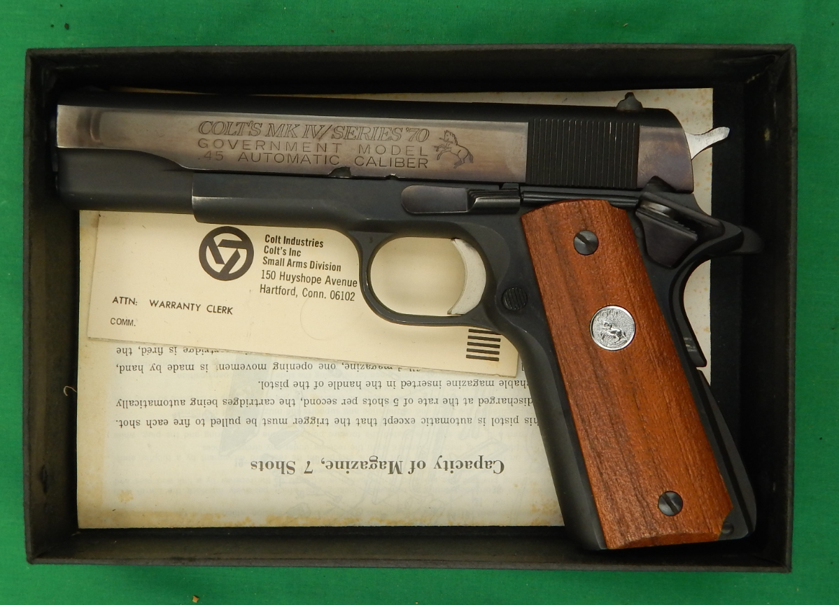 Colt Industries Colt Mk Iv Series `70 Government Model Box W/Papers S/N ...