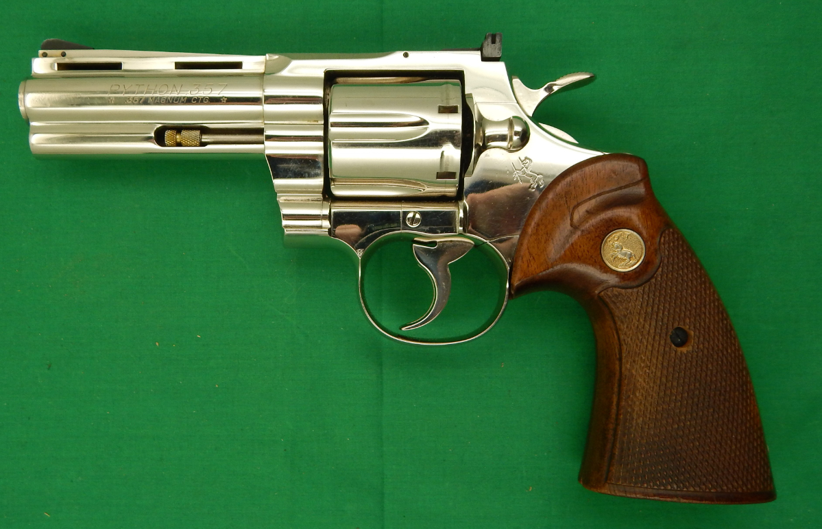 Colt "Python" .357 Mag, 4" Barrel Made In 1960 Nickel Finish .357 ...