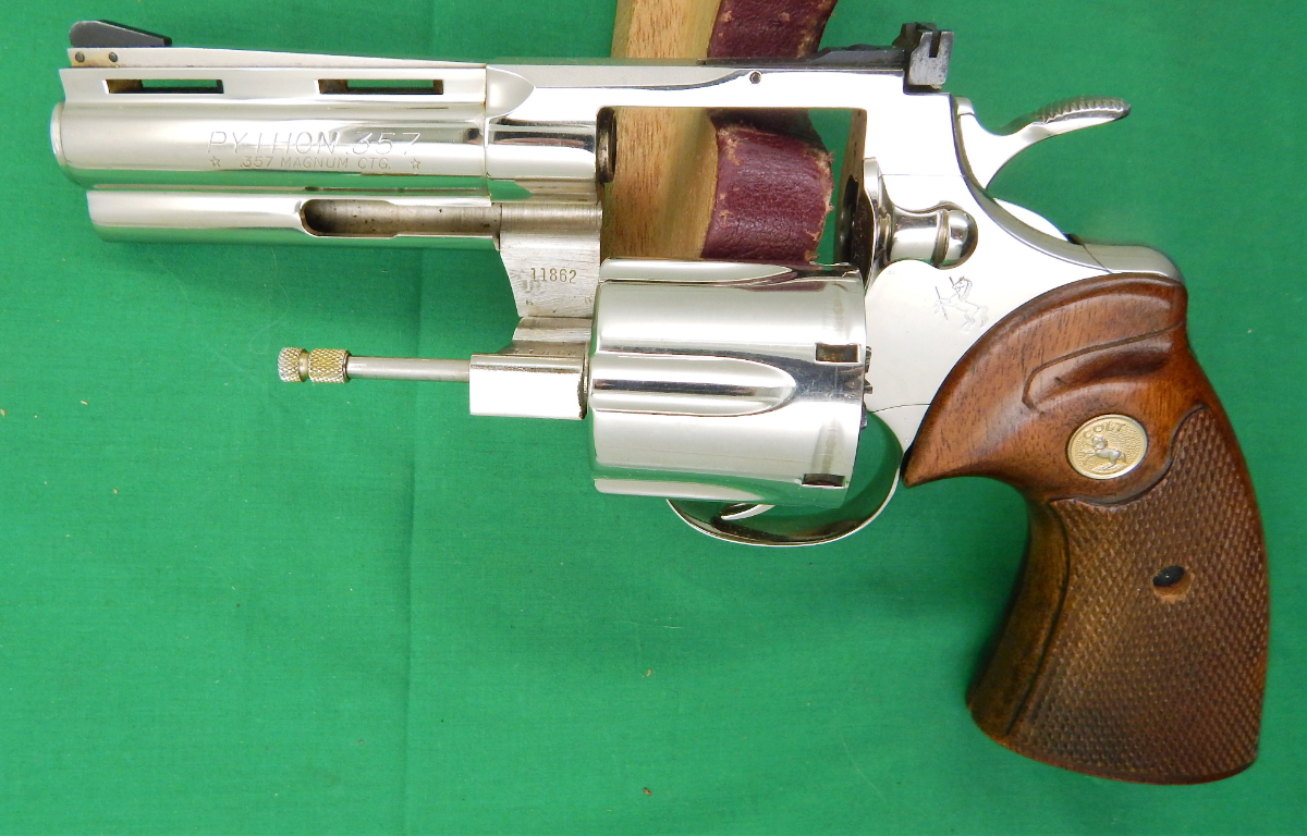 Colt "Python" .357 Mag, 4" Barrel Made In 1960 Nickel Finish .357 Magnum For Sale at GunAuction ...