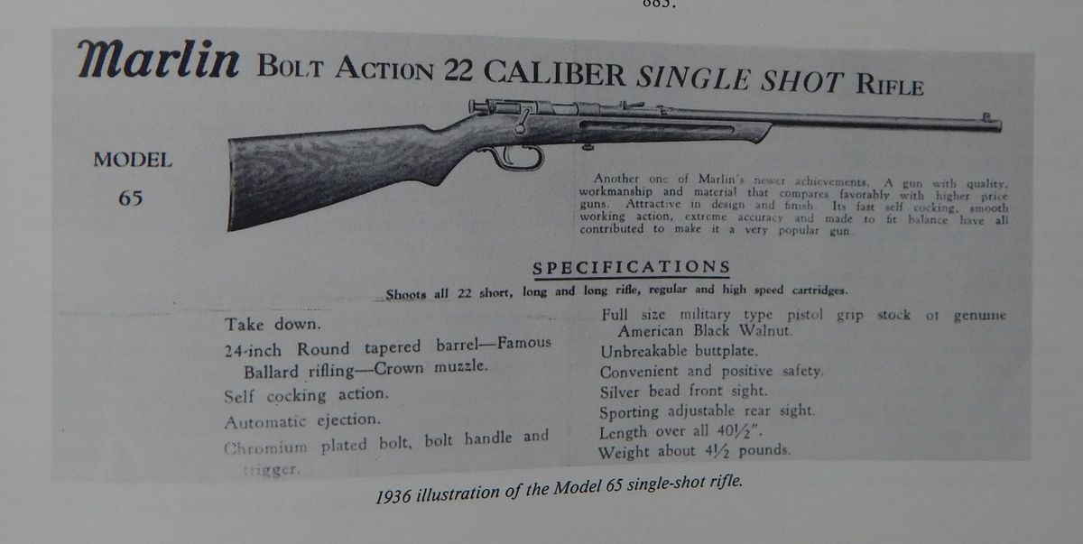 Marlin Model 65, Bolt Action 22 Rifle C&R (Previously Listed As A ...