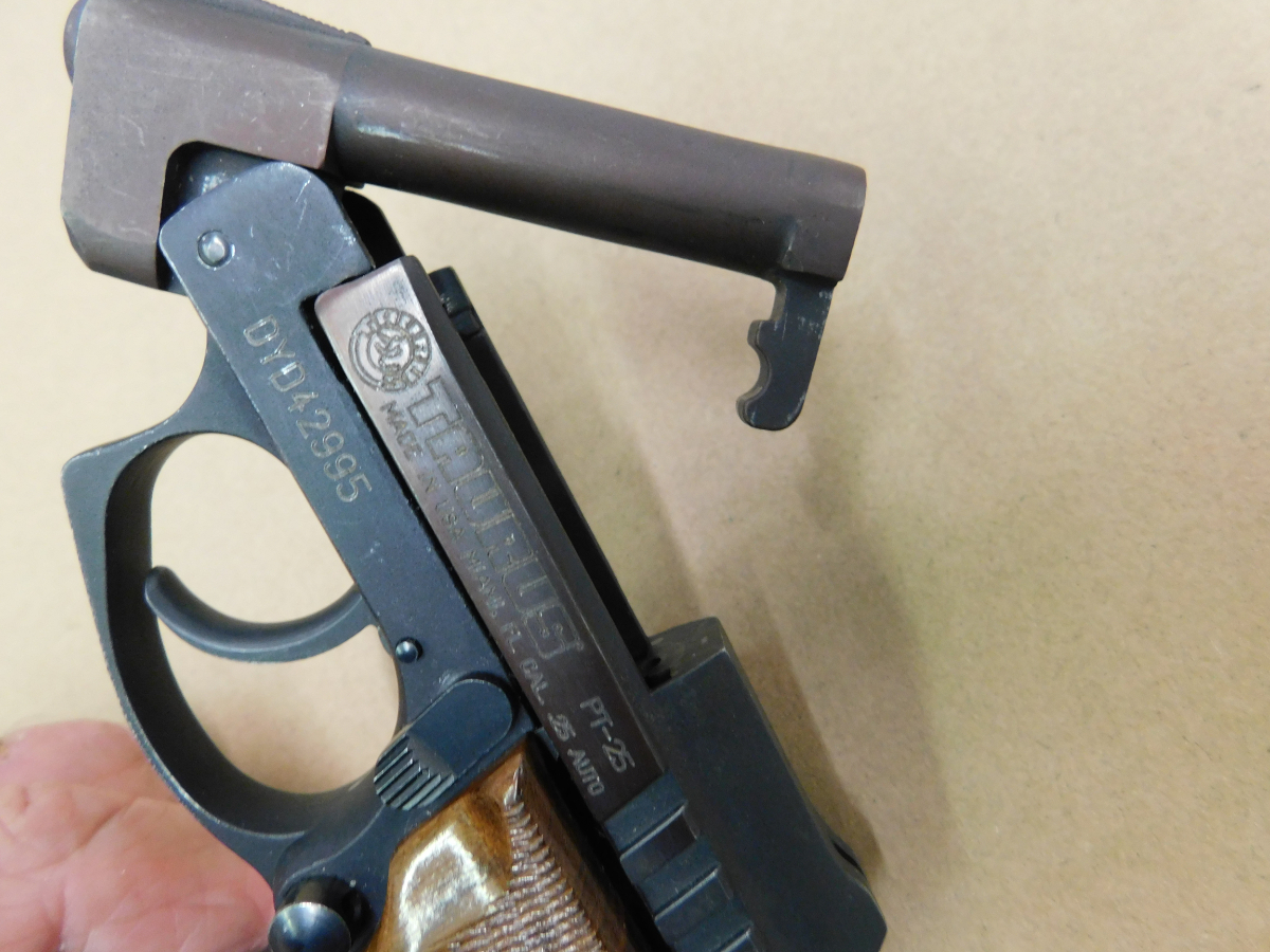 Taurus Used Model Pt-25 Semi Auto Pistol With Tip-Up Barrel .25 Acp For ...