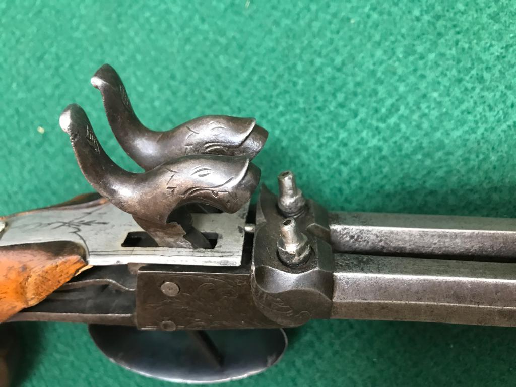 Belgium Style Duck Foot Double Bbl Percussion Pistol 50 Cal For Sale at ...