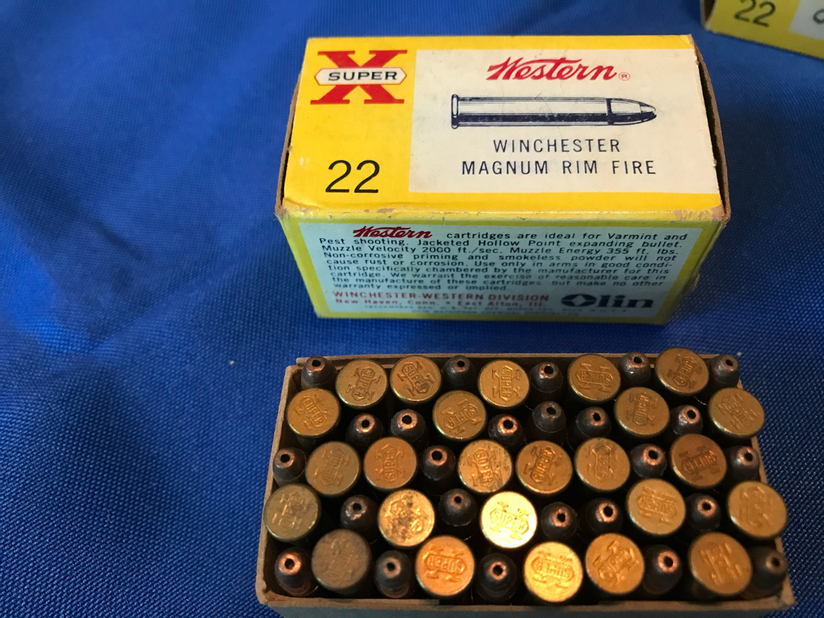 Western 22 Magnum, Yellow Box, Pre Upc Label .22 Magnum For Sale at ...