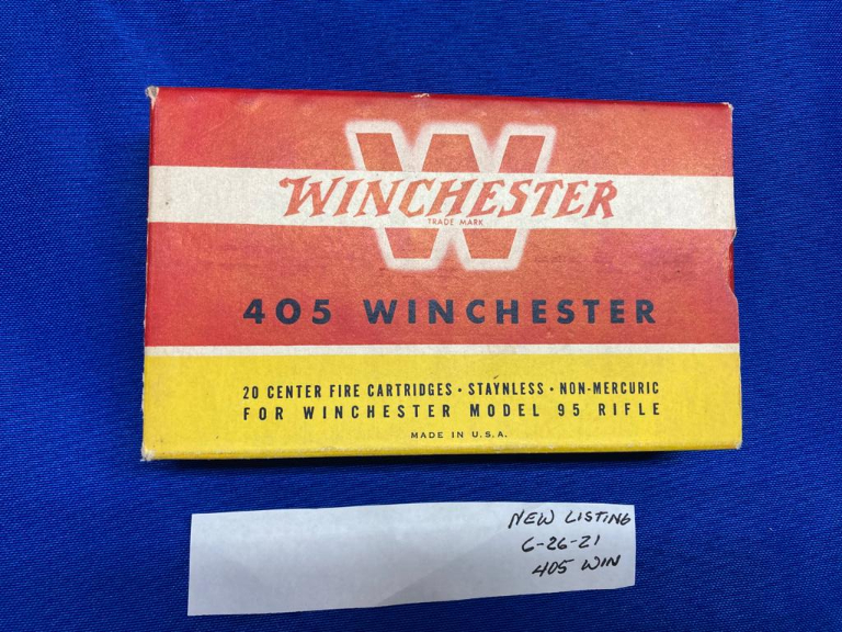 405 Winchester 20 Round Vintage Original Box .405 Win. 17157112 ...