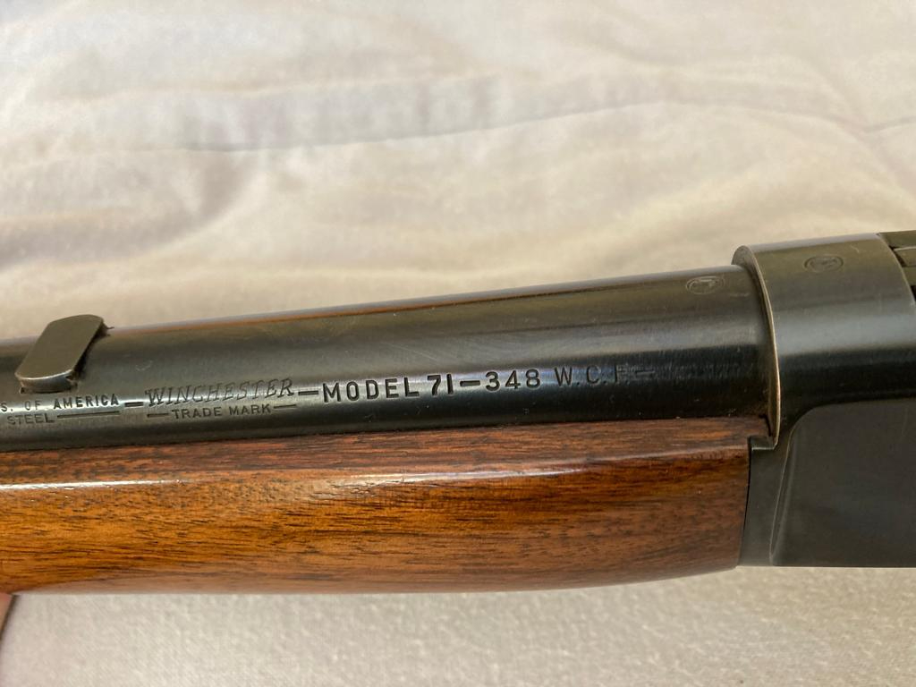 Winchester Model 71 .348 WCF with Lyman 56 Receiver Sight Circa 1951 24 inch Barrel .348 Win ...