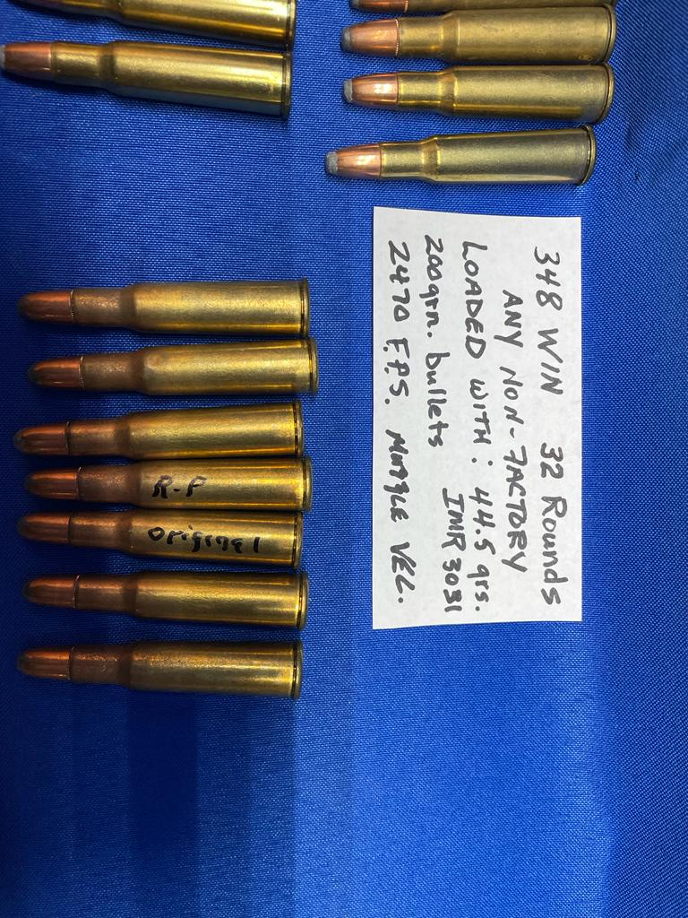.348 Winchester Ammo 32 Rounds Assorted Rounds .348 Win. 17322199 ...