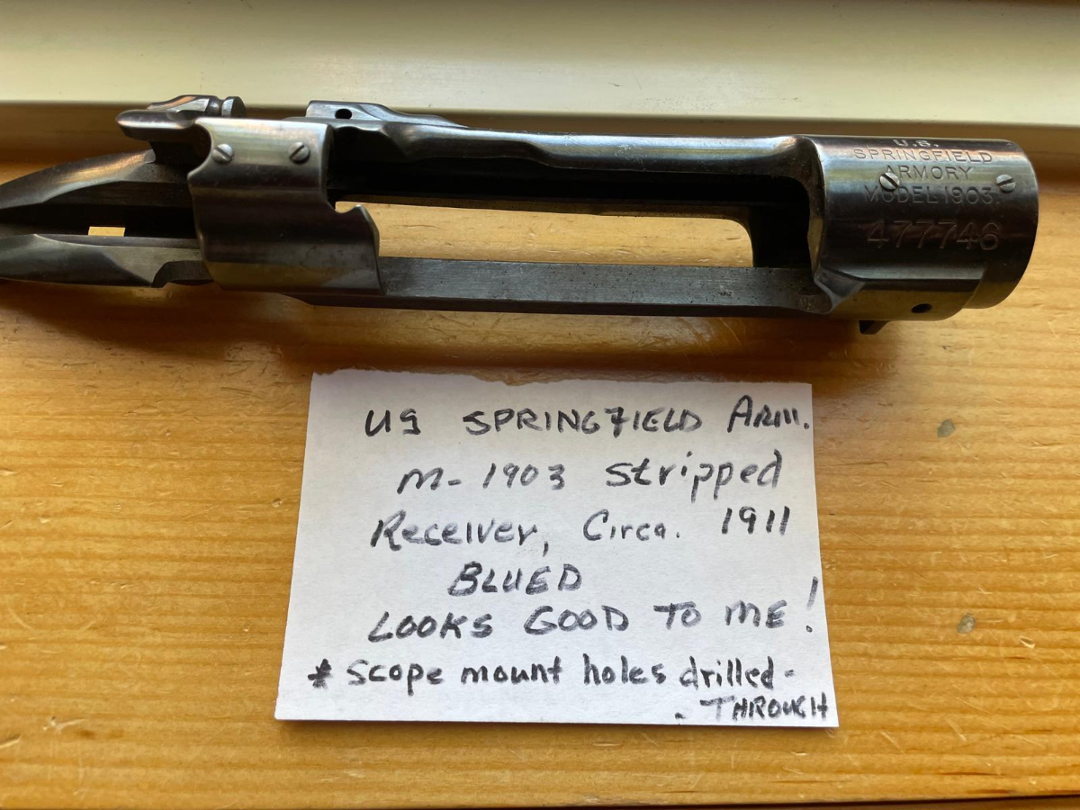 Us Springfield 1903 Stripped Receiver For Sale at GunAuction.com - 17358745