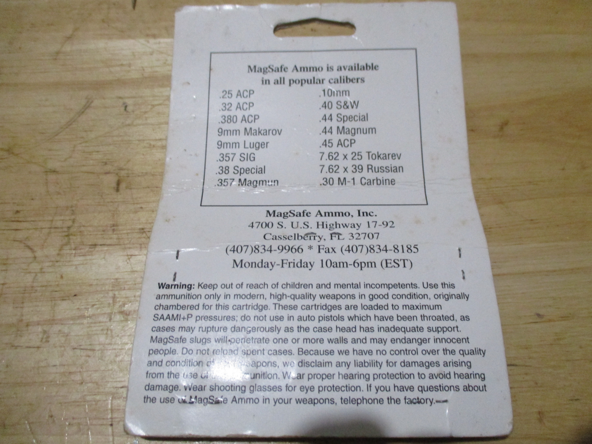 Magsafe Ammo,Inc. (6) Six Pack Of .357 Magnum 68 Gr. Swat Loads By ...