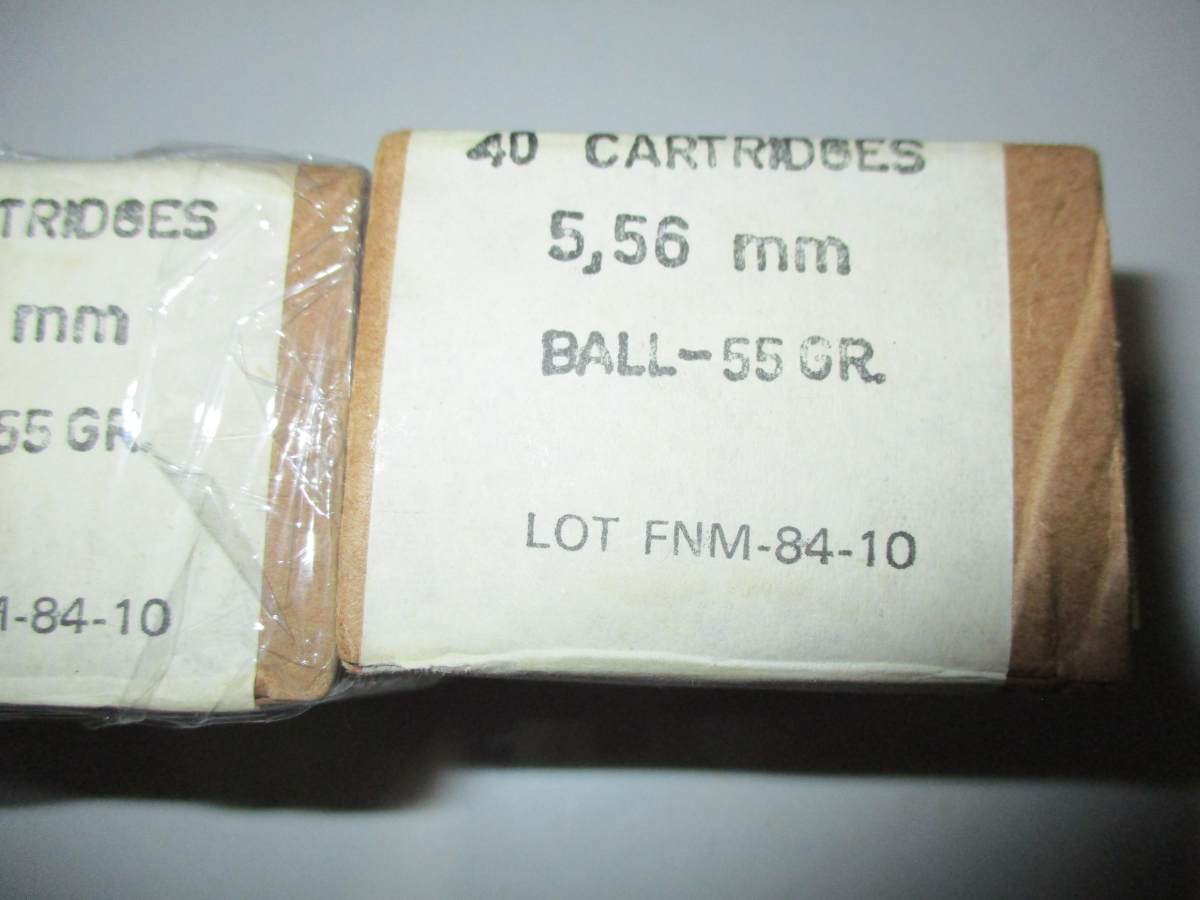 3 BOXES OF 40 EACH 5.56 NATO AMMO BY FNM OF PORTUGAL 5.56mm NATO ...