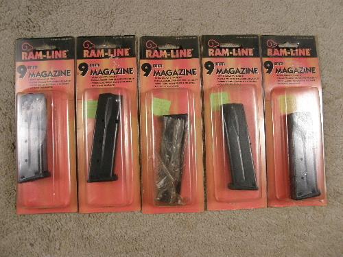 5 Ram Line Browning Hi Power 15 rnd 9mm Magazines
