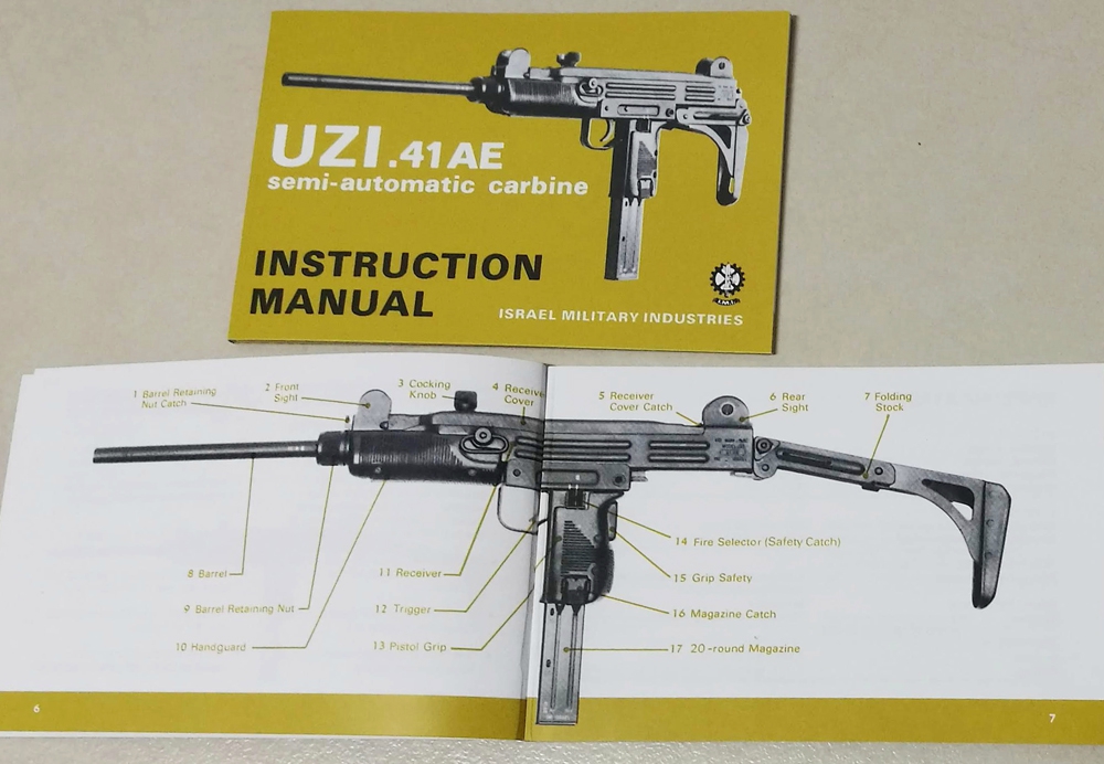 Uzi Instruction Manual .41AE Semi-Automatic Carbine 16971877 ...