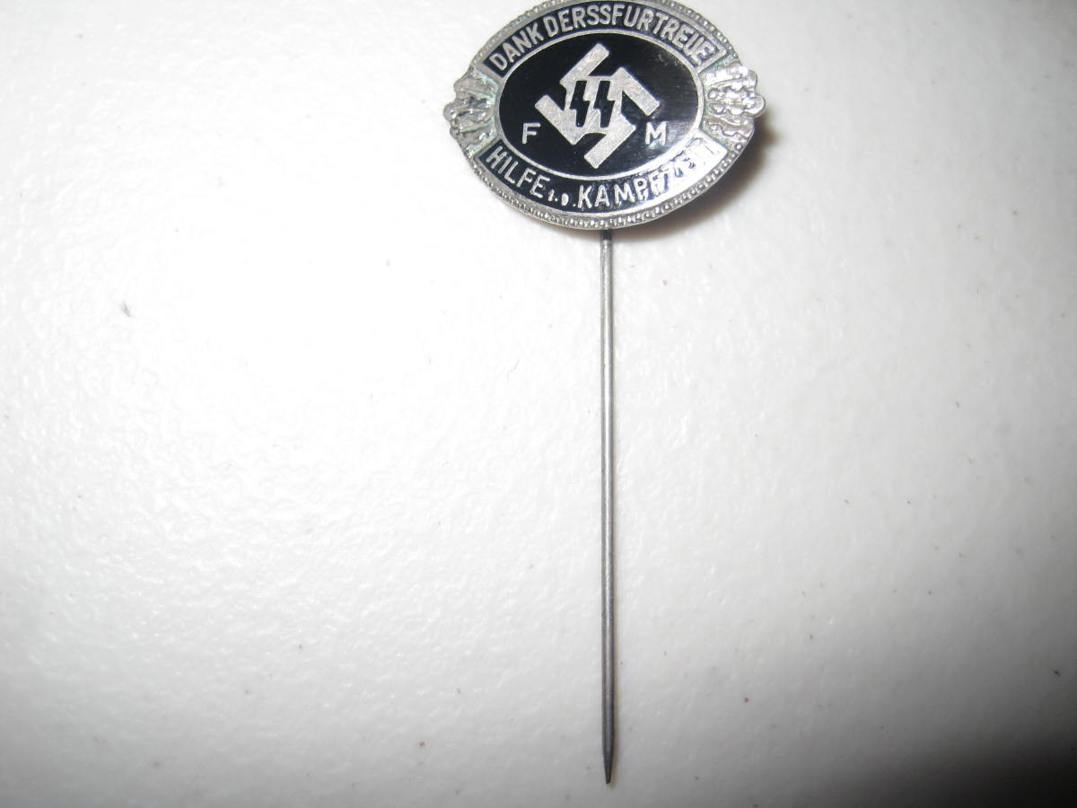 Germany Ww2 Ss Lapel Pin/Sick Pin Ser 8324 Swastik Ss Third Reic Drank ...