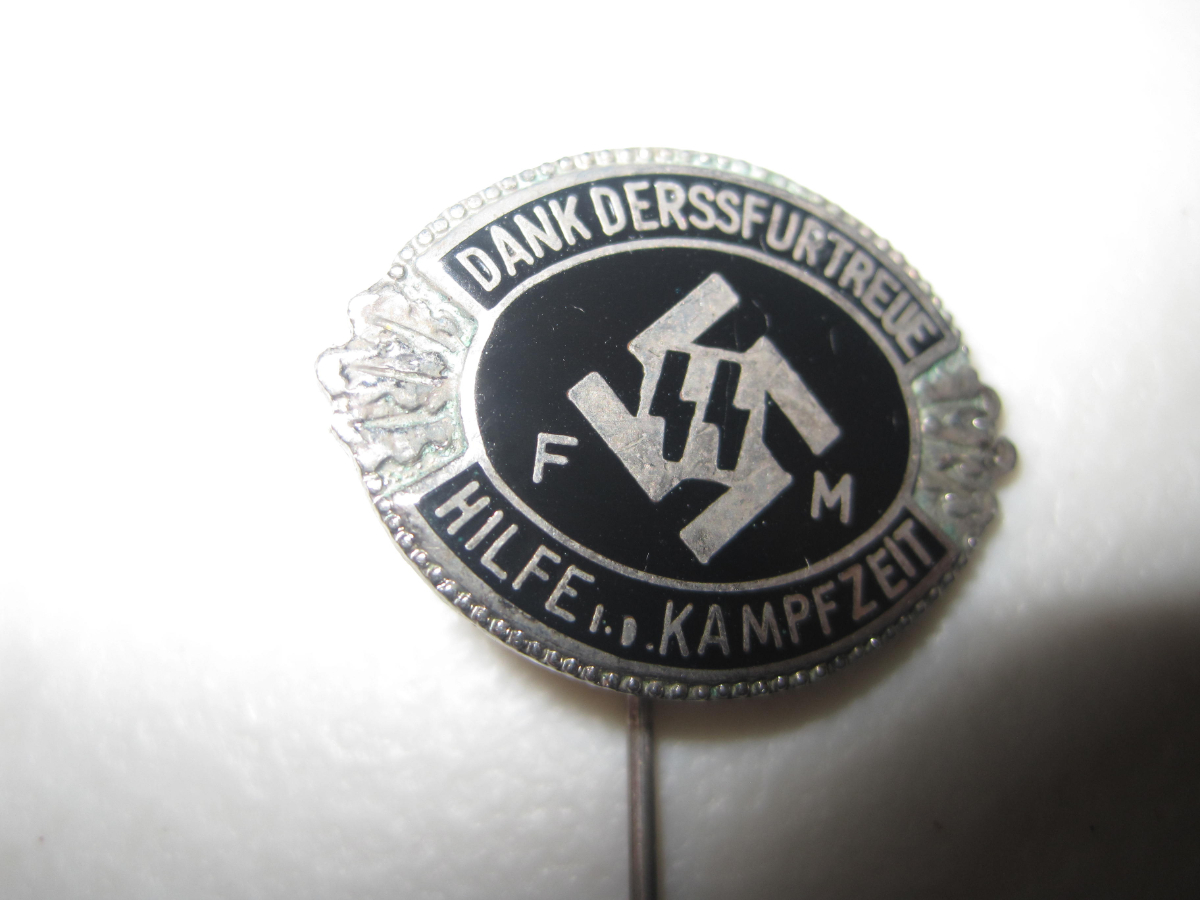 Germany Ww2 Ss Lapel Pin/Sick Pin Ser 8324 Swastik Ss Third Reic Drank ...