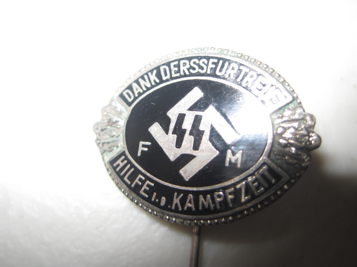 Germany Ww2 Ss Lapel Pin/Sick Pin Ser 8324 Swastik Ss Third Reic Drank ...